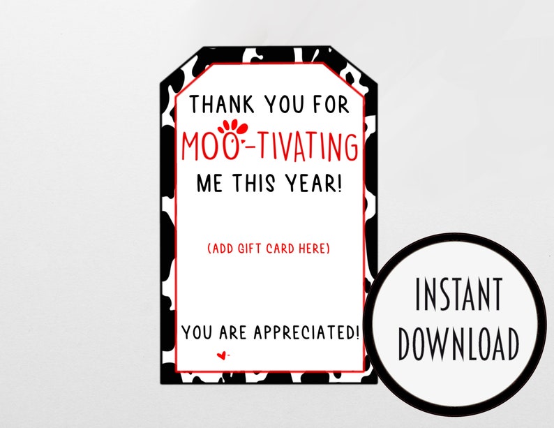 Chick-fil-a Teacher Appreciation Gift Card Holder Printable - Etsy