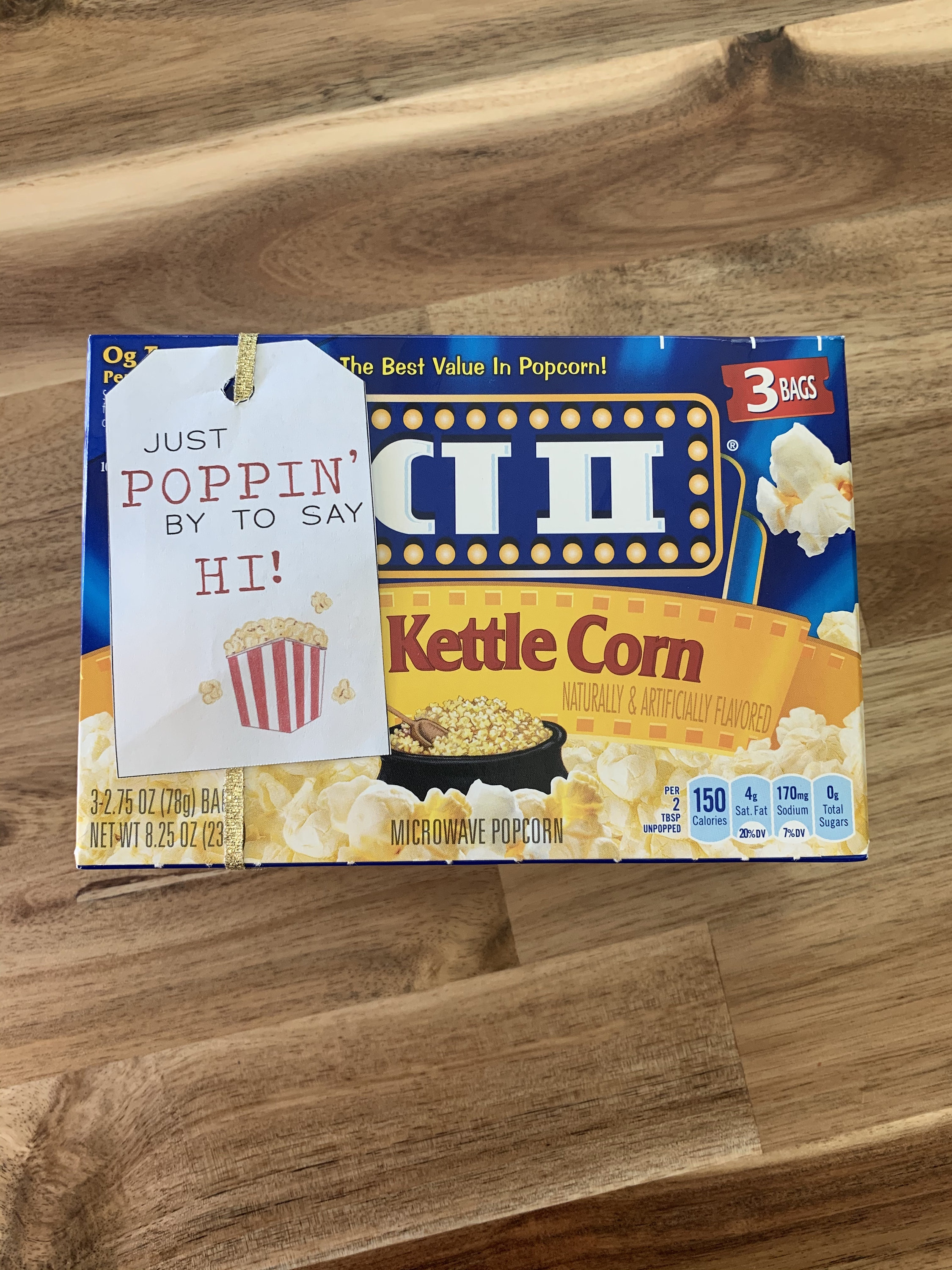 Just POPPIN' by to say hi Printable Gift Tag 9 Gift | Etsy