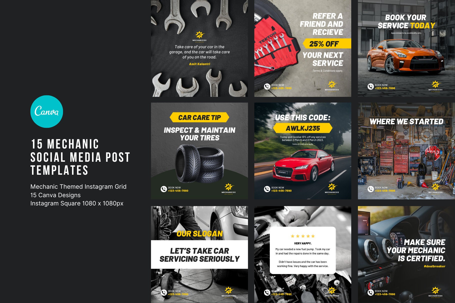 Mechanic Social Media Post Templates - Etsy