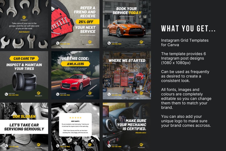 Mechanic Social Media Post Templates - Etsy
