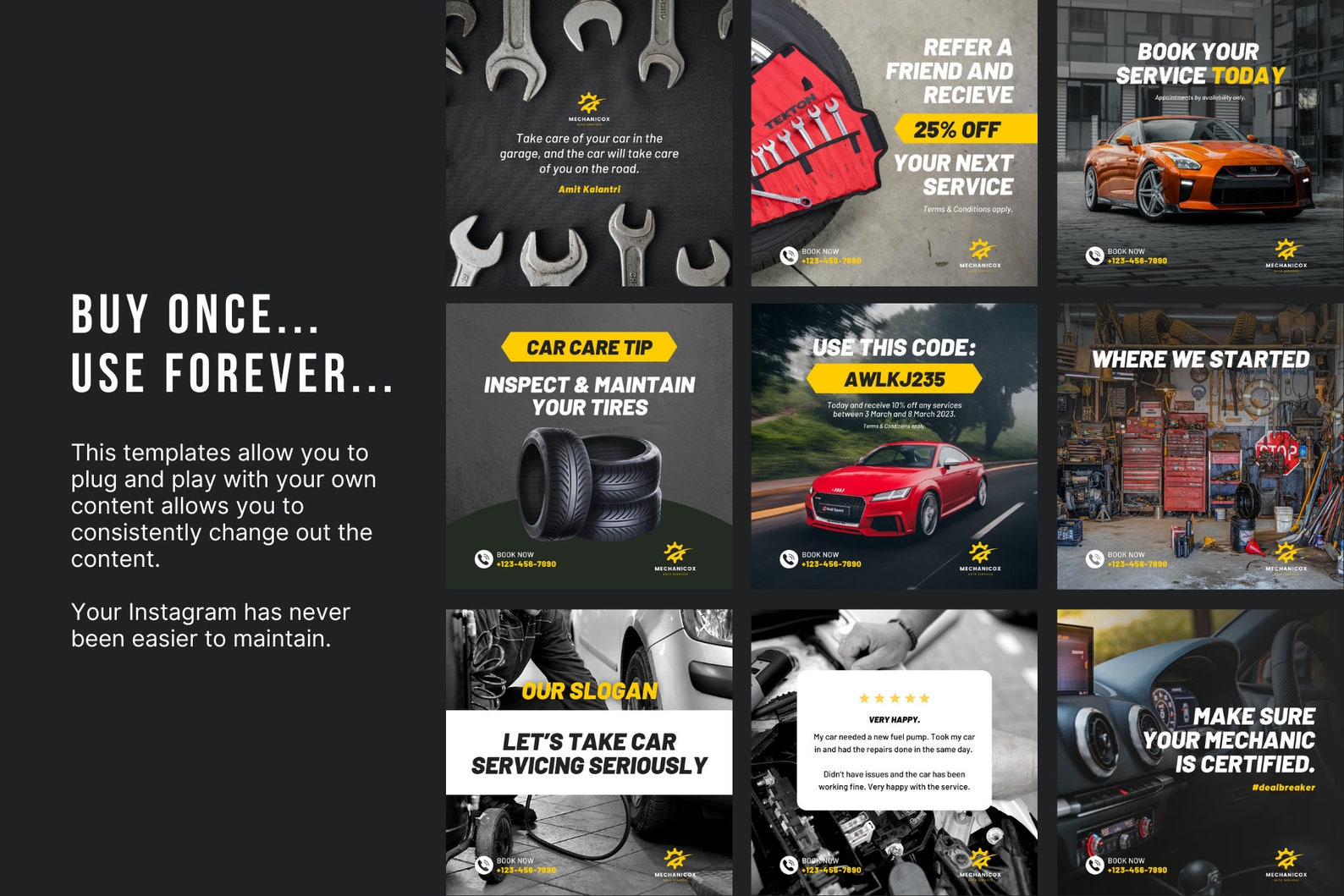Mechanic Social Media Post Templates - Etsy