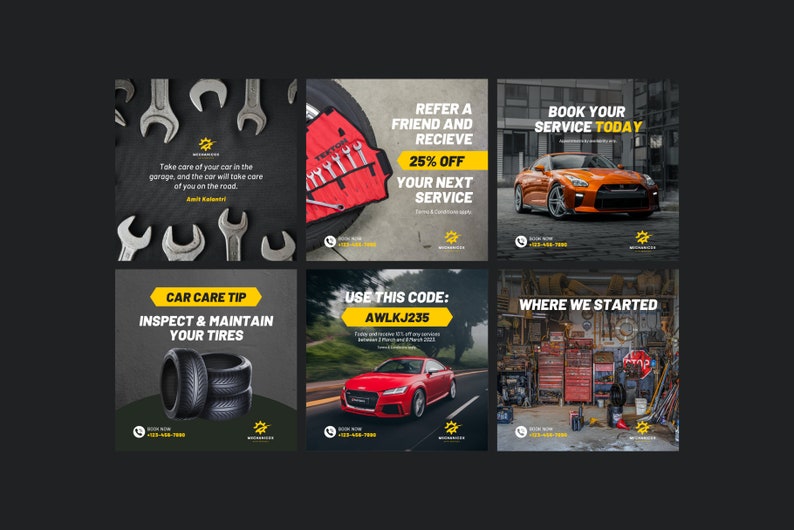 Mechanic Social Media Post Templates - Etsy