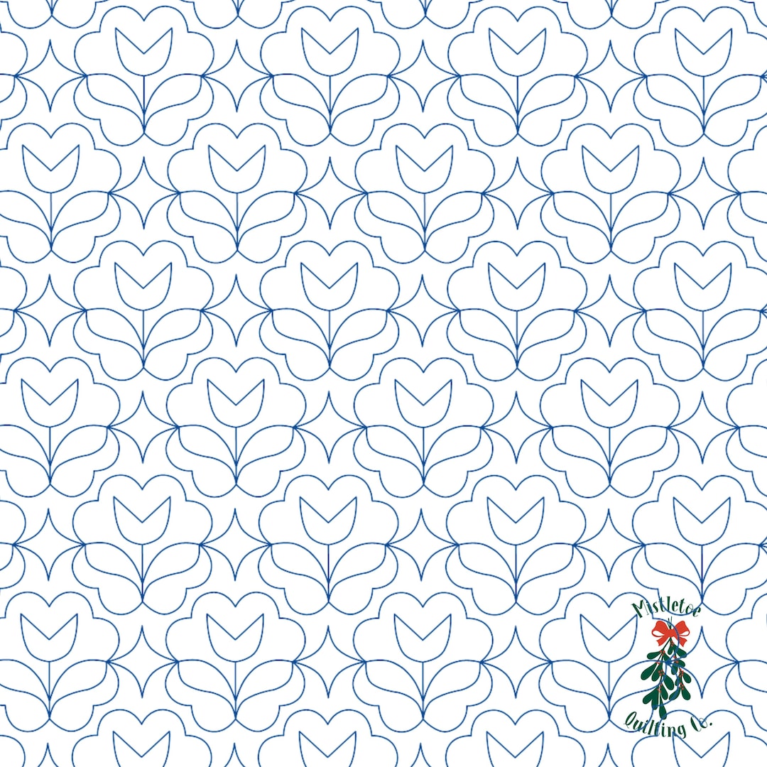 Tulip Sprout Fluffy Digital Edge-to-edge Quilting Pattern for Longarm ...