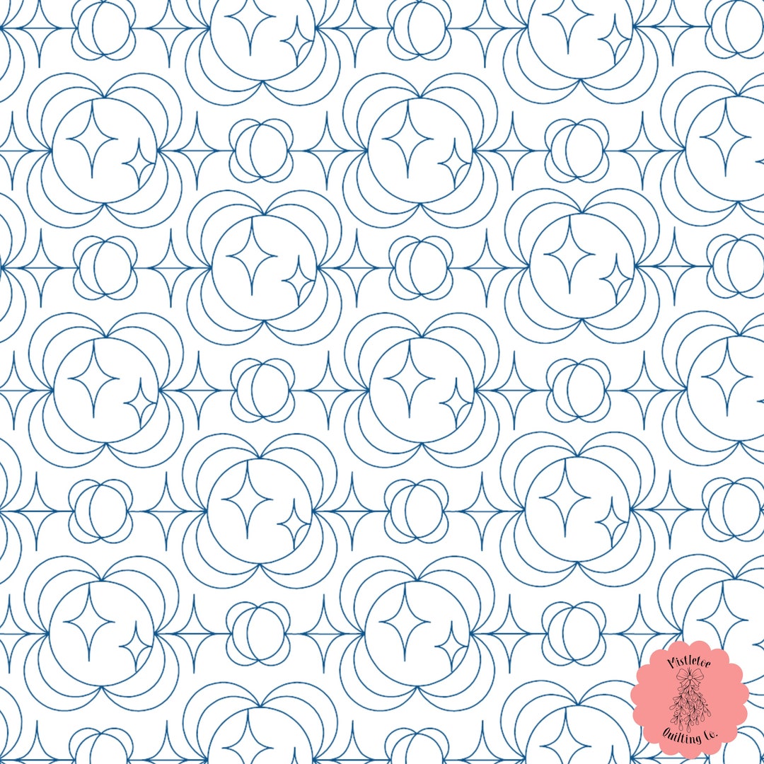 Moon Flower Digital Edge-to-edge Quilting Pattern for Longarm Quilting ...