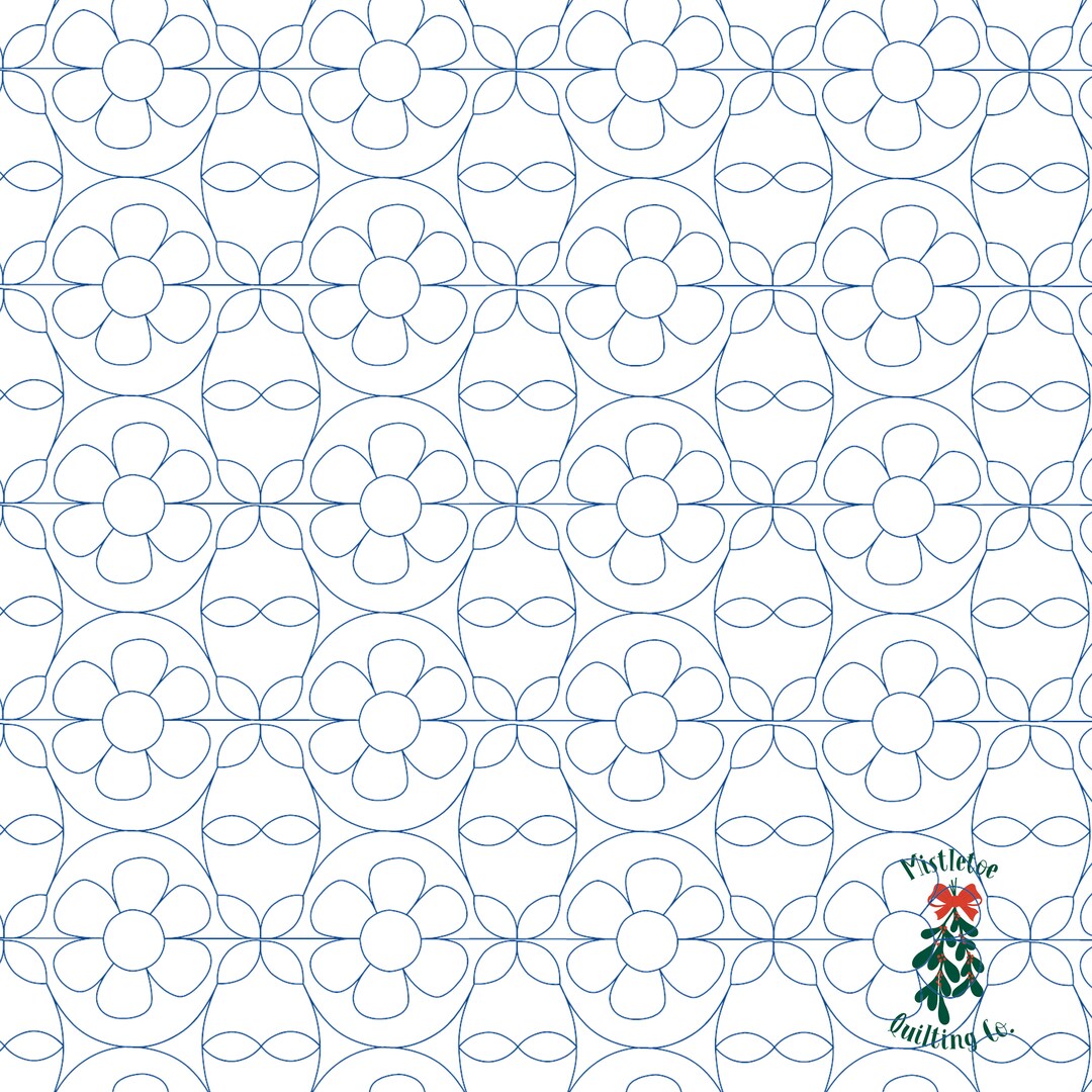 Flower Pop (1&2) Digital Edge to Edge Quilting Pattern for Longarm ...
