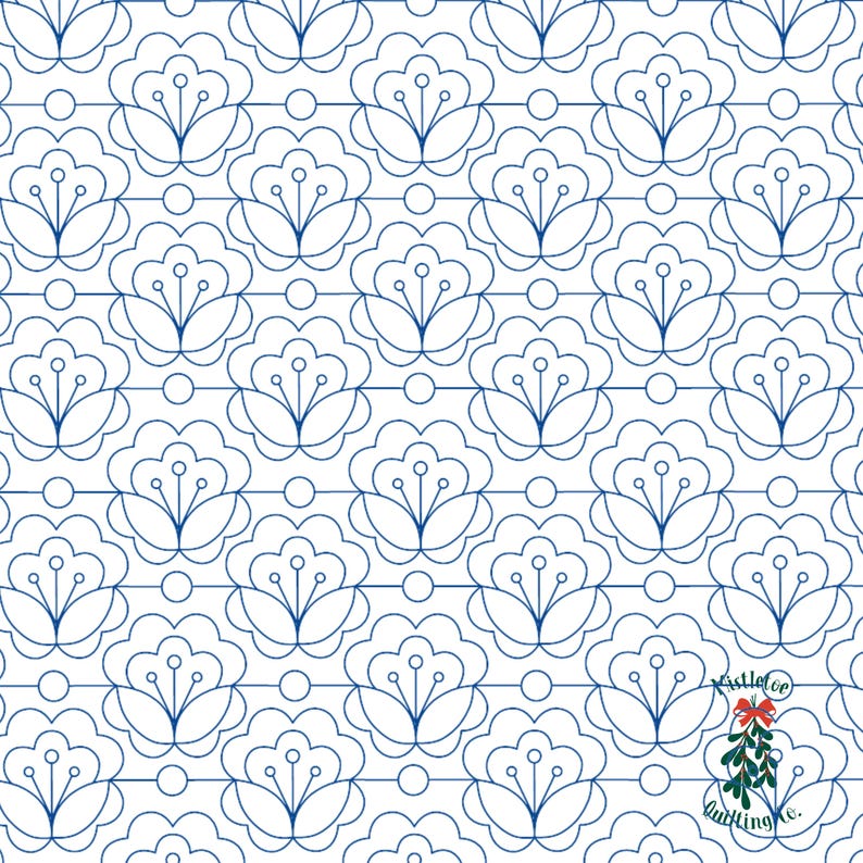 Lacey Flowers #2 Digital Edge-to-edge Quilting Pattern for Longarm ...