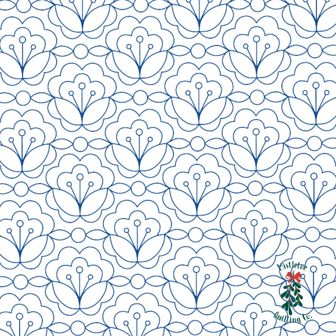 Lacey Flowers #3 Digital Edge-to-edge Quilting Pattern for Longarm ...
