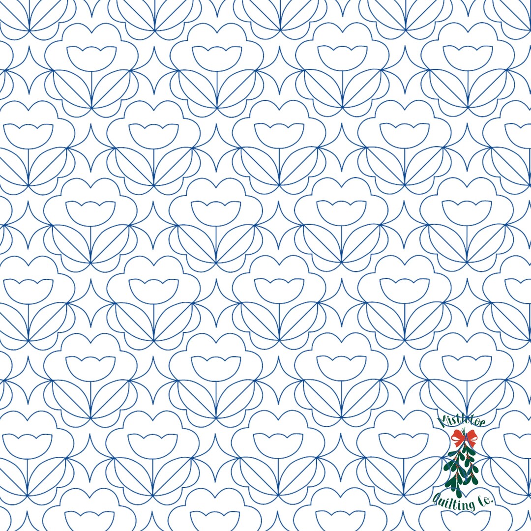 Tulip Town Fluffy Digital Edge-to-edge Quilting Pattern for Longarm ...