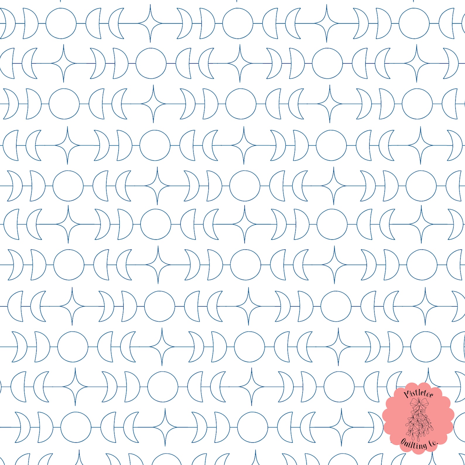 Moon Cycles Digital Edge-to-edge Quilting Pattern for Longarm Quilting ...