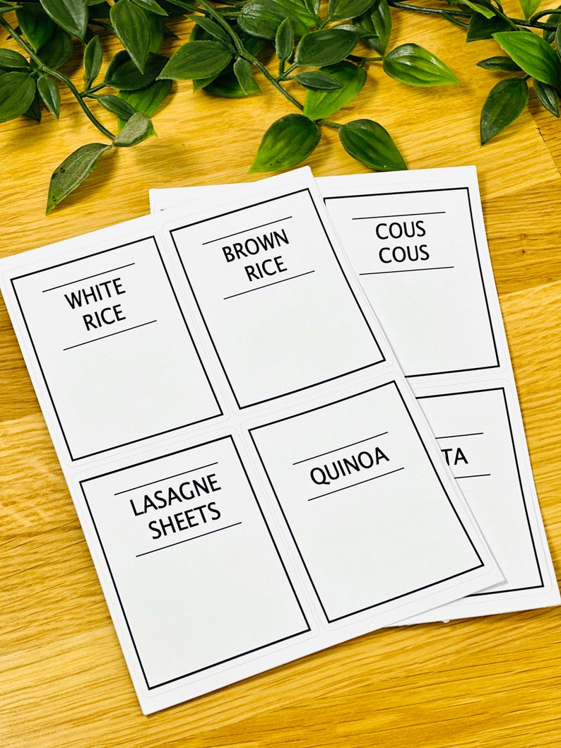 Kitchen Pantry Labels Minimalist Organisation Labels Pack of 8 Simple ...