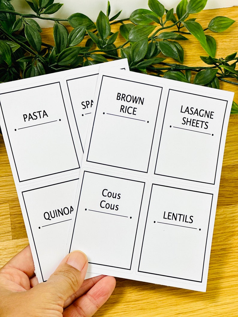 Kitchen Pantry Labels Minimalist Organisation Labels Pack of 8 Simple ...