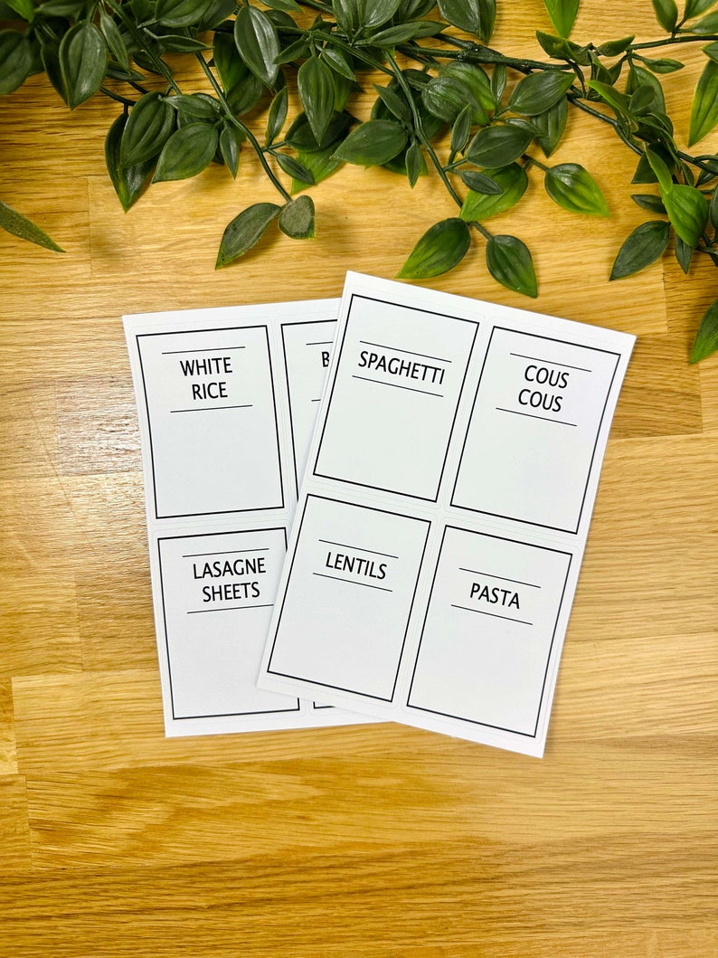 Kitchen Pantry Labels Minimalist Organisation Labels Pack of 8 Simple ...