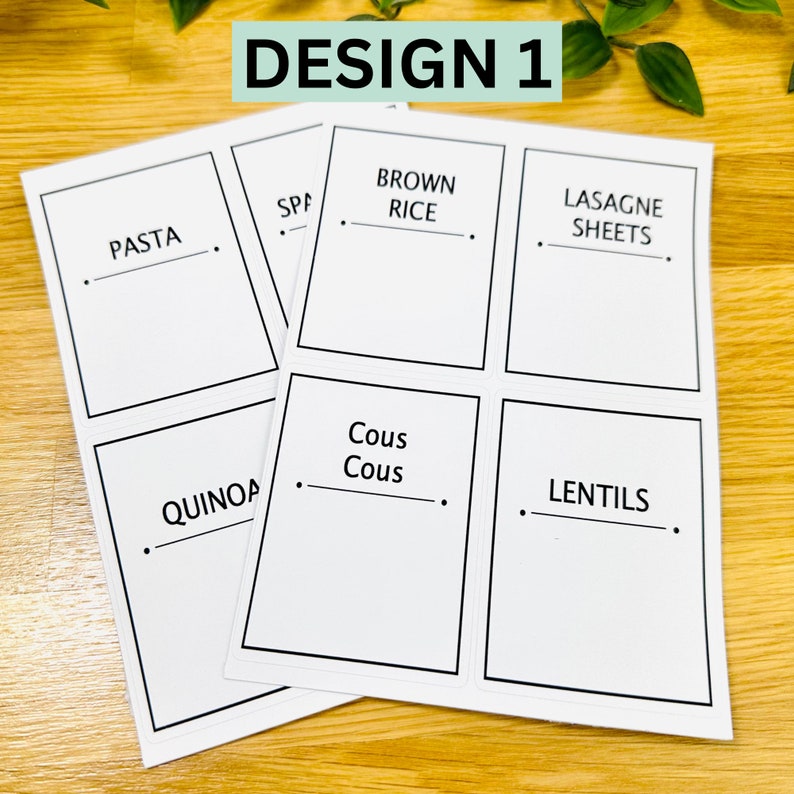 Kitchen Pantry Labels Minimalist Organisation Labels Pack of 8 Simple ...