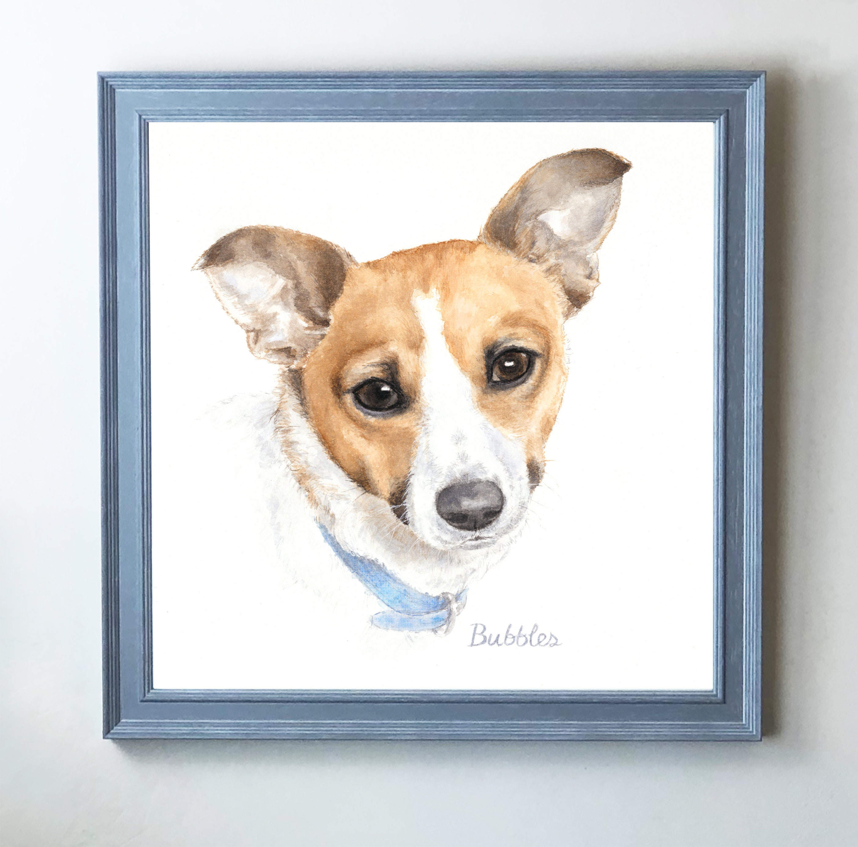 Jack Russell Terrier Custom Art-hand Painted Watercolour Jack Russell ...