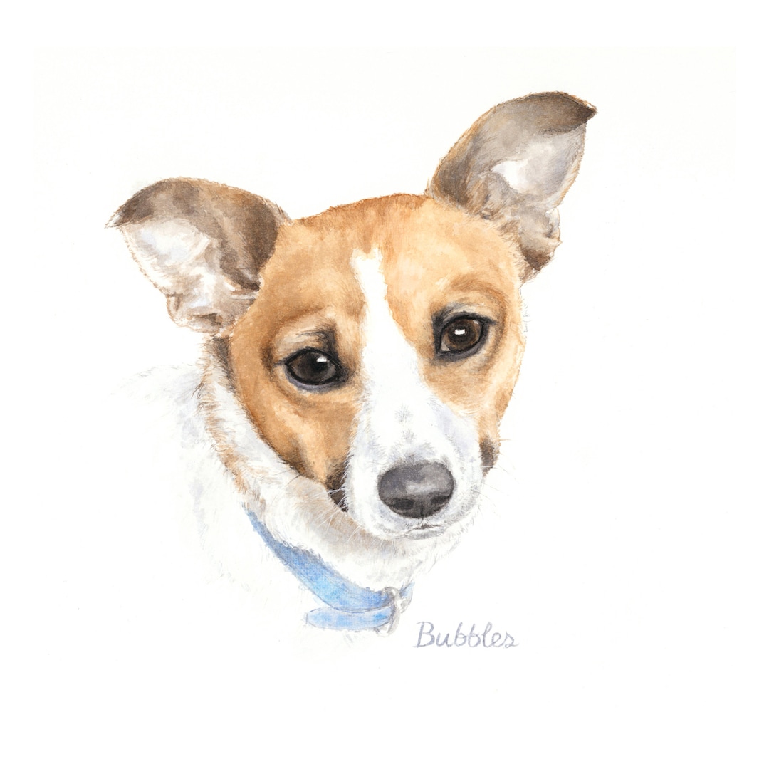 Jack Russell Terrier Custom Art-hand Painted Watercolour Jack Russell ...