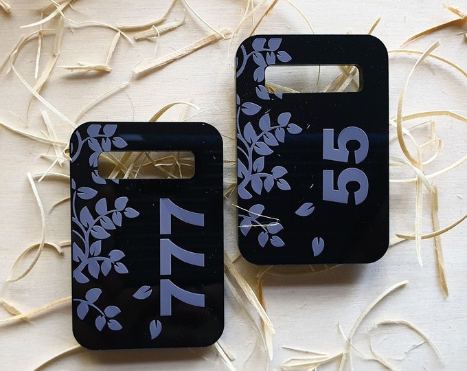 Personalized Modern Dressing Room Number, Acrylic Wardrobe Tag Sign ...