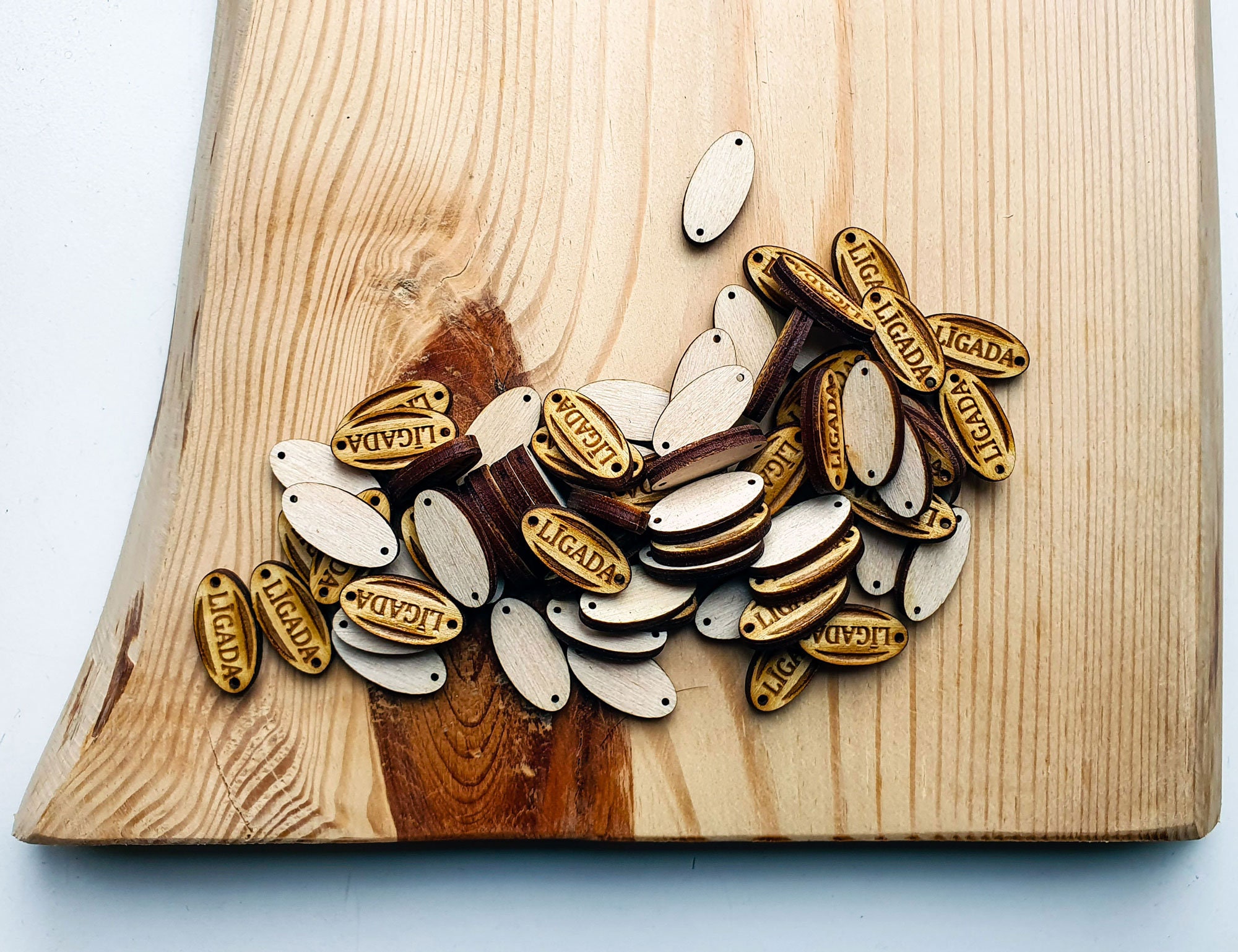 Personalized Wooden Tags X 100 Pc | Wood Charms | Bracelet Connectors ...