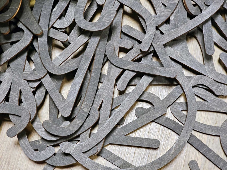Latvian Alphabet Letters | Wooden Cutout Letters | Cursive | Black ...
