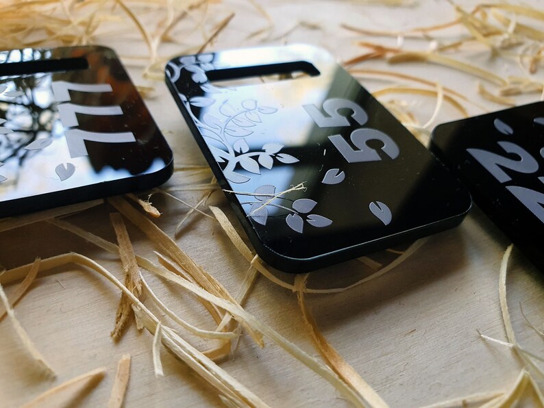 Acrylic Number Tags Wardrobe Numbers Dressing Room Number Signs Black ...