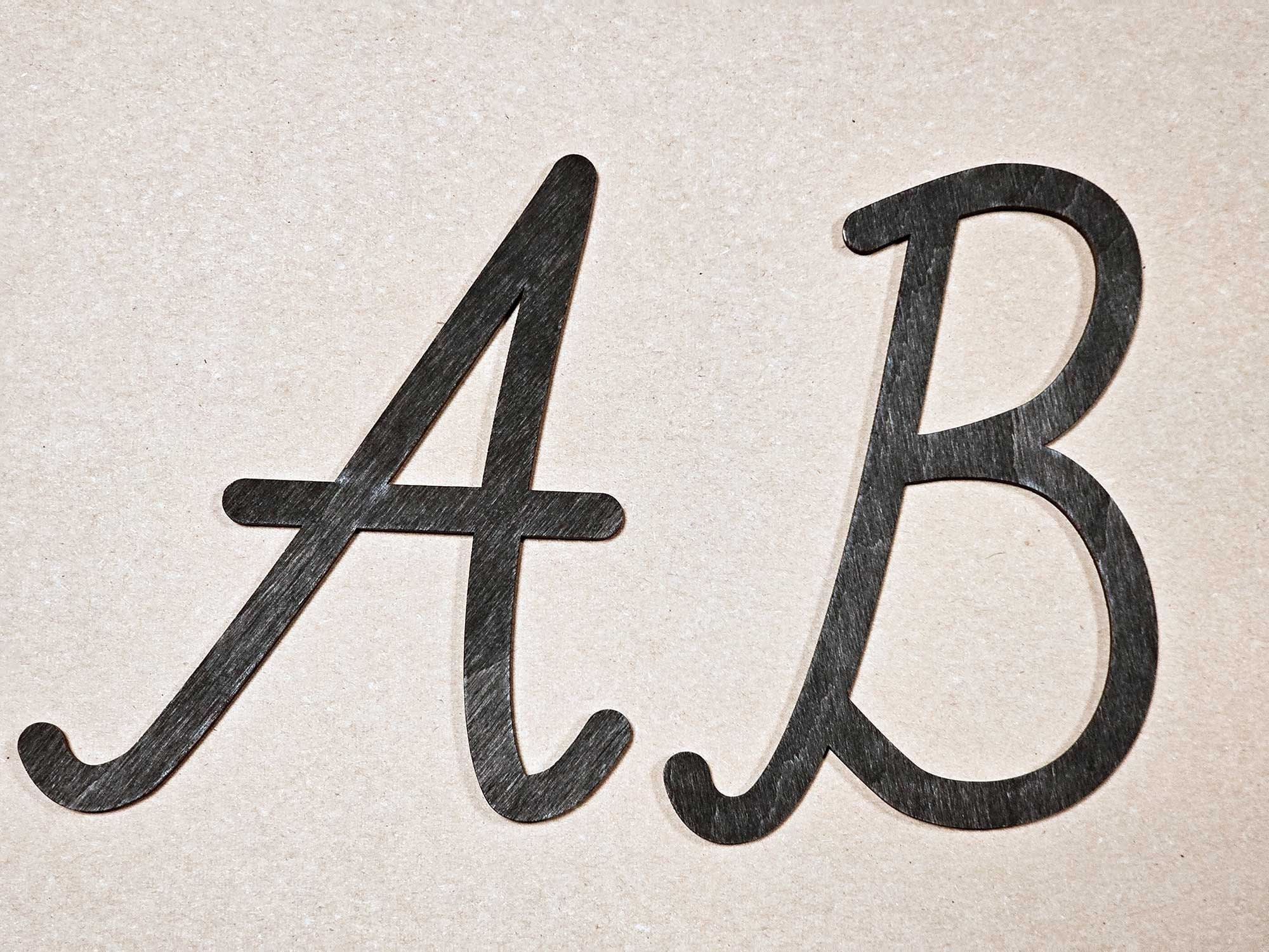 Latvian Alphabet Letters | Wooden Cutout Letters | Cursive | Black ...