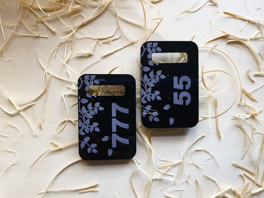 Acrylic Number Tags | Wardrobe Numbers | Dressing Room Number Signs ...