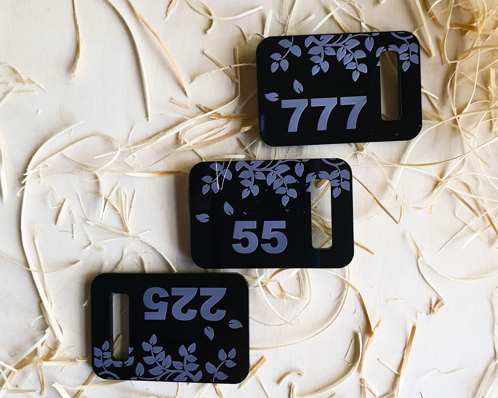 Acrylic Number Tags | Wardrobe Numbers | Dressing Room Number Signs ...
