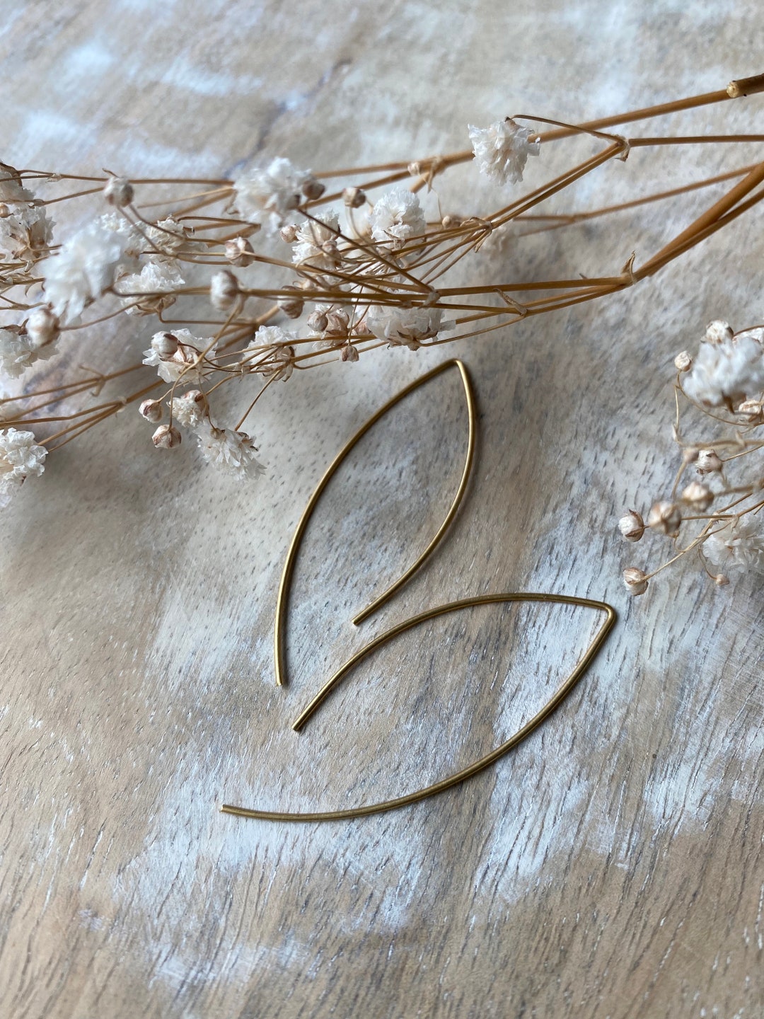 Filigree Earrings Rod Gold Brass // Design Jewelry, Modern Abstract ...