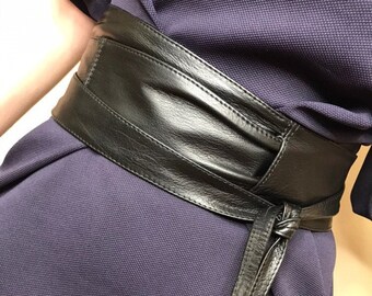 Wide leather belt | Etsy