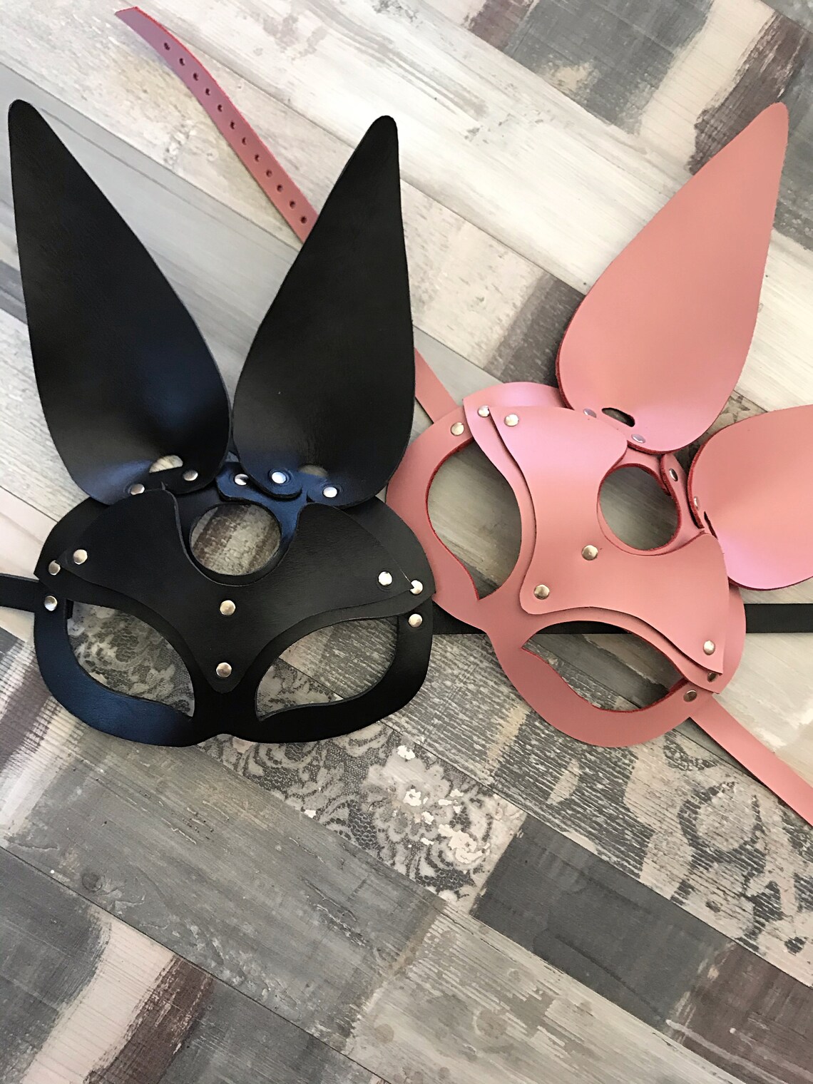 Leather Rabbit Mask Bunny Mask Black Rabbit Mask BDSM | Etsy