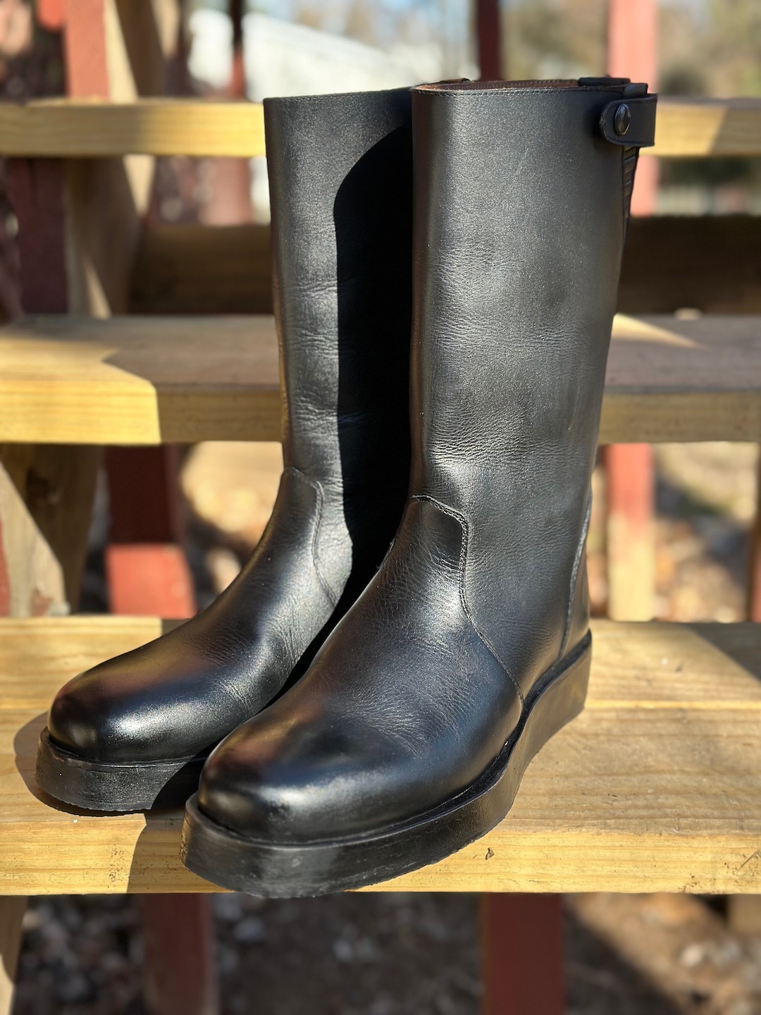 Black Leather Uniform Boots Halloween Festival Costume Boots Cosplay ...