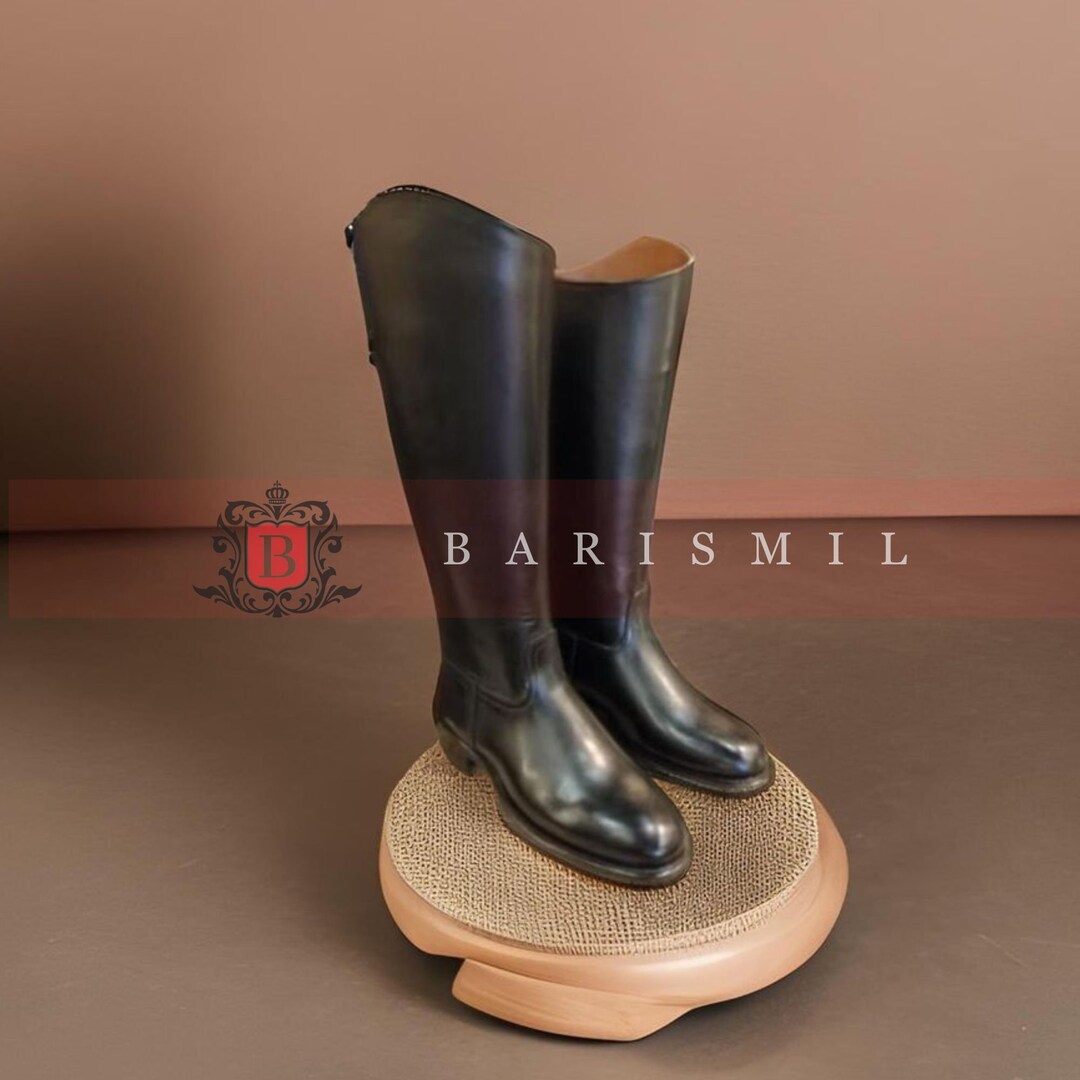 Custom LARP Boots Handmade Renaissance Boots Long Boots Leather Brogue ...