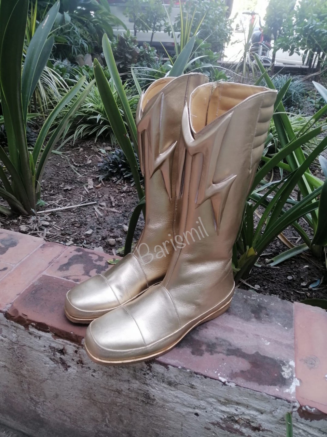 Custom Flash Boots | Handmade Gold Leather Cosplay Boots | Halloween ...