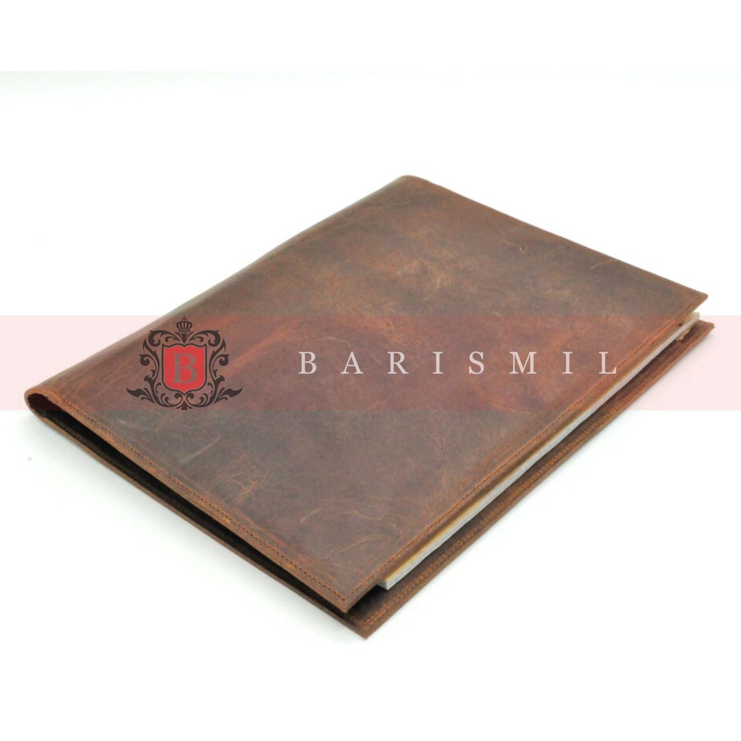 Leather Portfolio Large Writing Pad Folio Leather Business Organizer ...