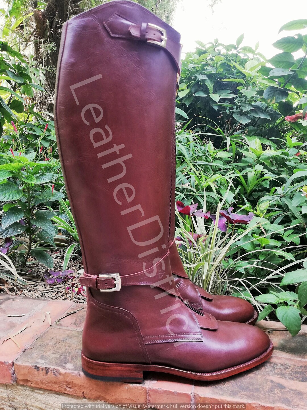 Handmade Tall Leather Riding Boots Custom Leather Tall Boots Horse ...