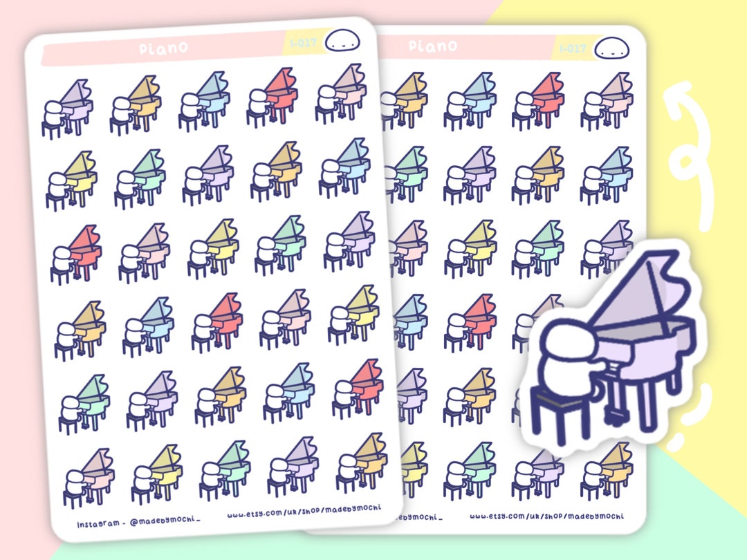 Piano Music Lesson Tracker Planner Sticker - Progress Tracking ...