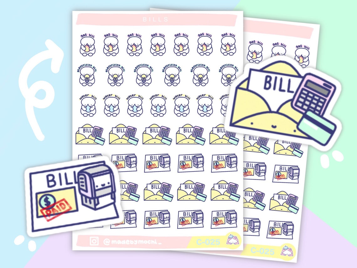 Bills Payment Tracker Planner Stickers - Etsy