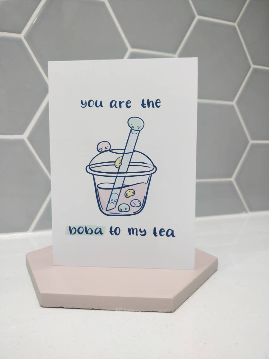 You are the boba to my tea / Boba valentine card Galentines | Etsy