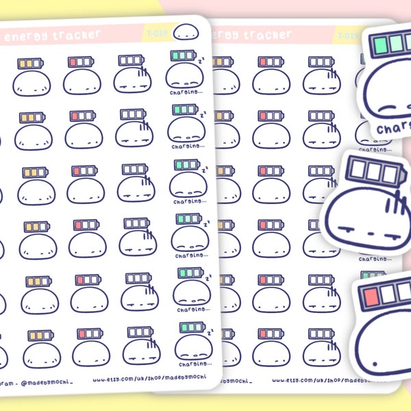 Energy Tracker Stickers - Etsy
