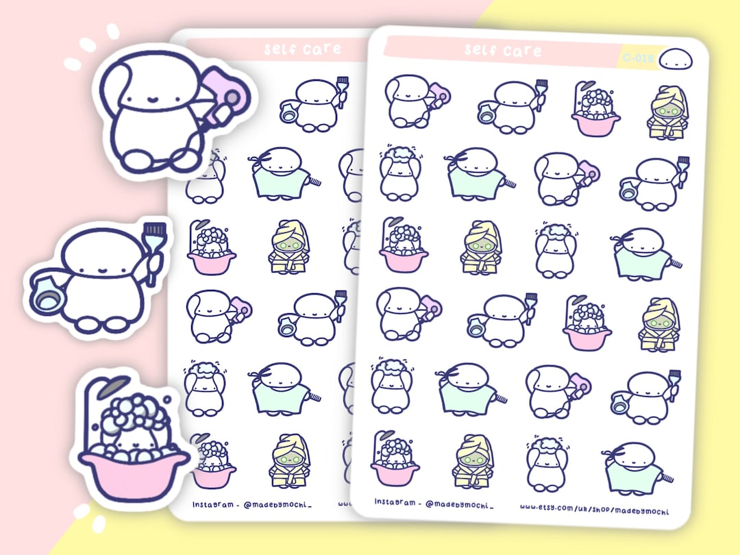 Self Care Pamper Spa Icons Planner Stickers , Me Time Stickers ...