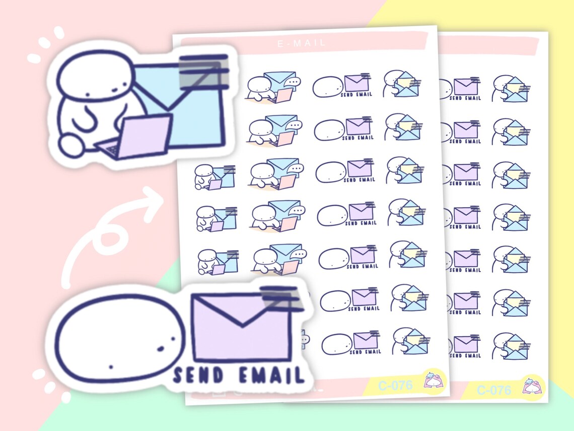 Email Stickers Working Stickers Messaging Stickers Mail - Etsy