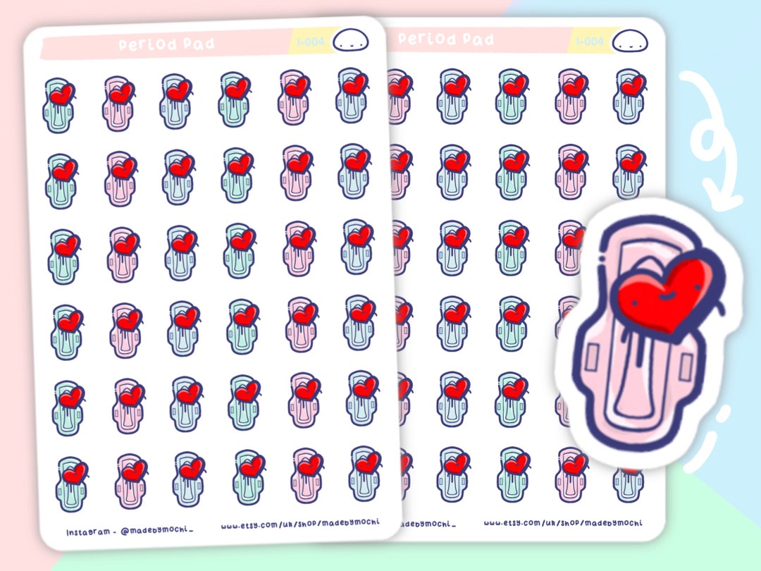 Mini Pad Menstrual Cycle Tracker Planner Sticker Period Tracking, Habit ...