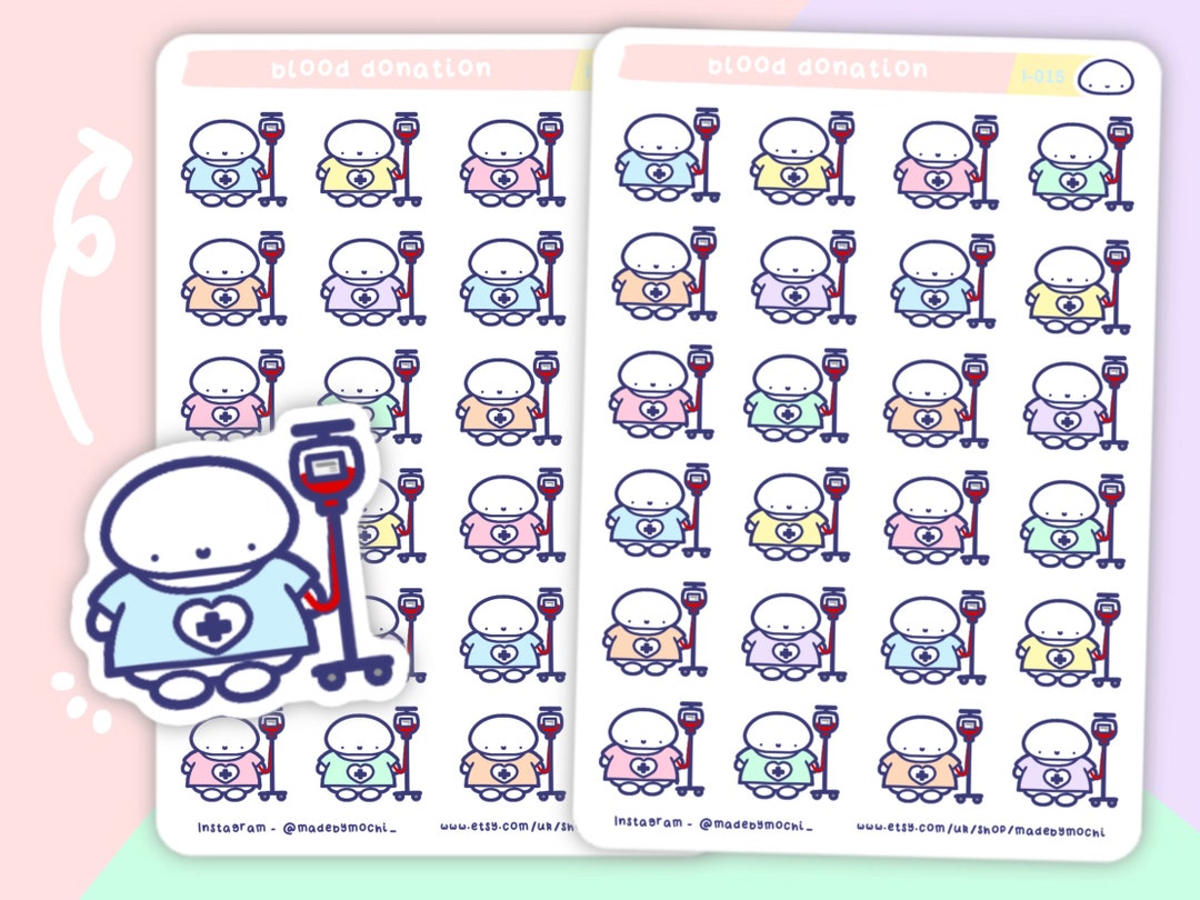 Blood Donor Icon Donation Tracker Planner Stickers - Etsy