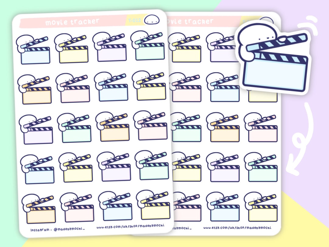 Movie Tracker Planner Sticker - Movie Night , Cinema , Date Night ...