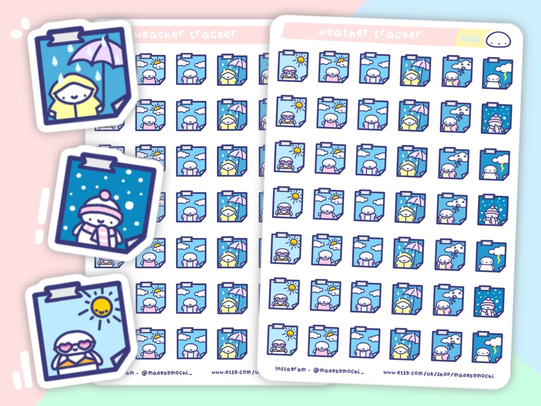 Weather Tracker Planner Sticker Forecast Tracking, Temperature Tracking ...