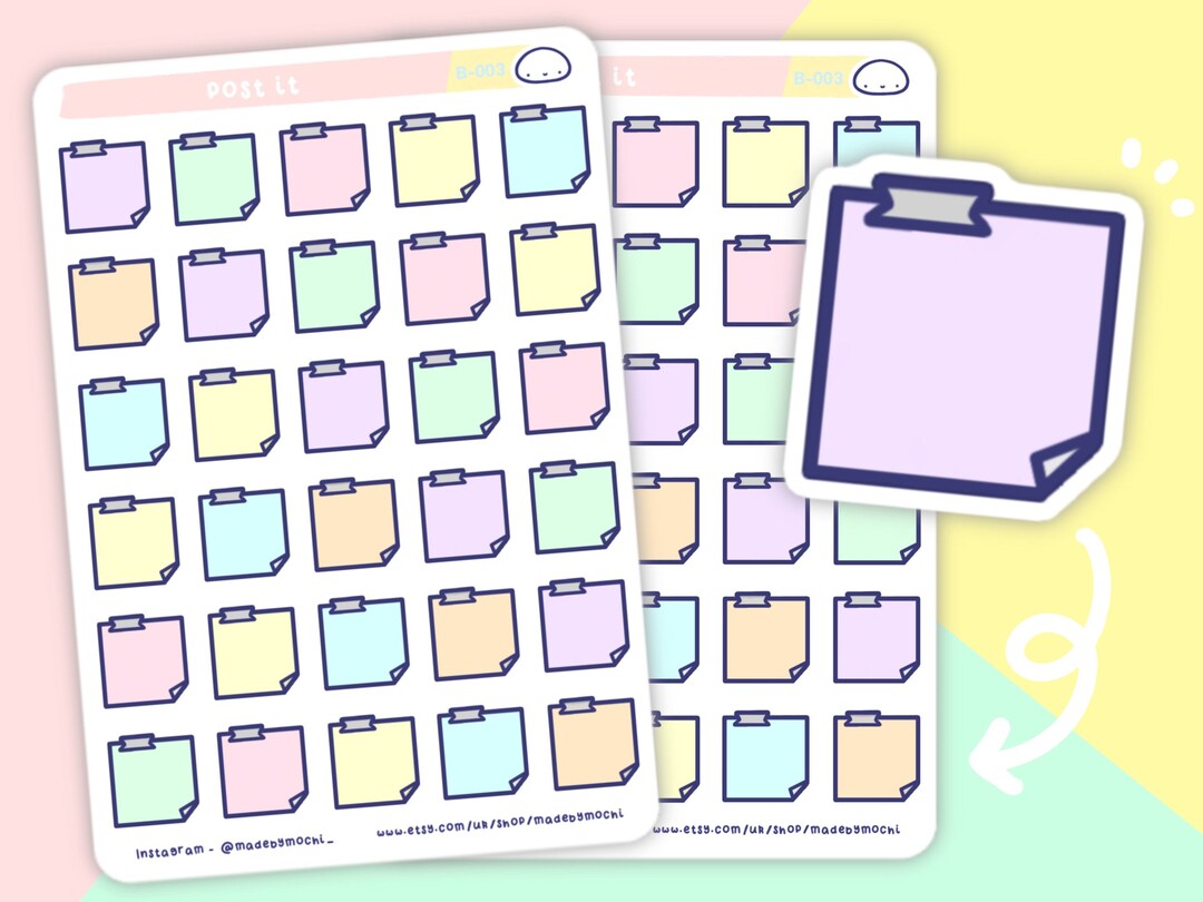 Sticky Note Planner Sticker Note Sticker ,task Reminder, Goal Setting ...