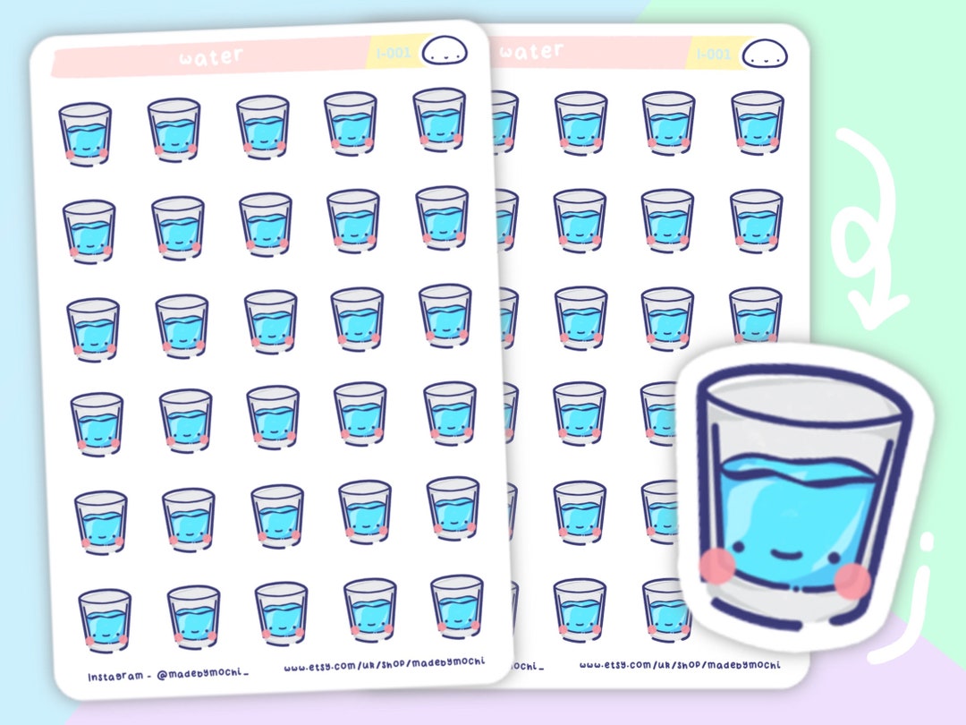 Water Planner Stickers Water Intake Goals, Healthy Habit, Dring Water ...