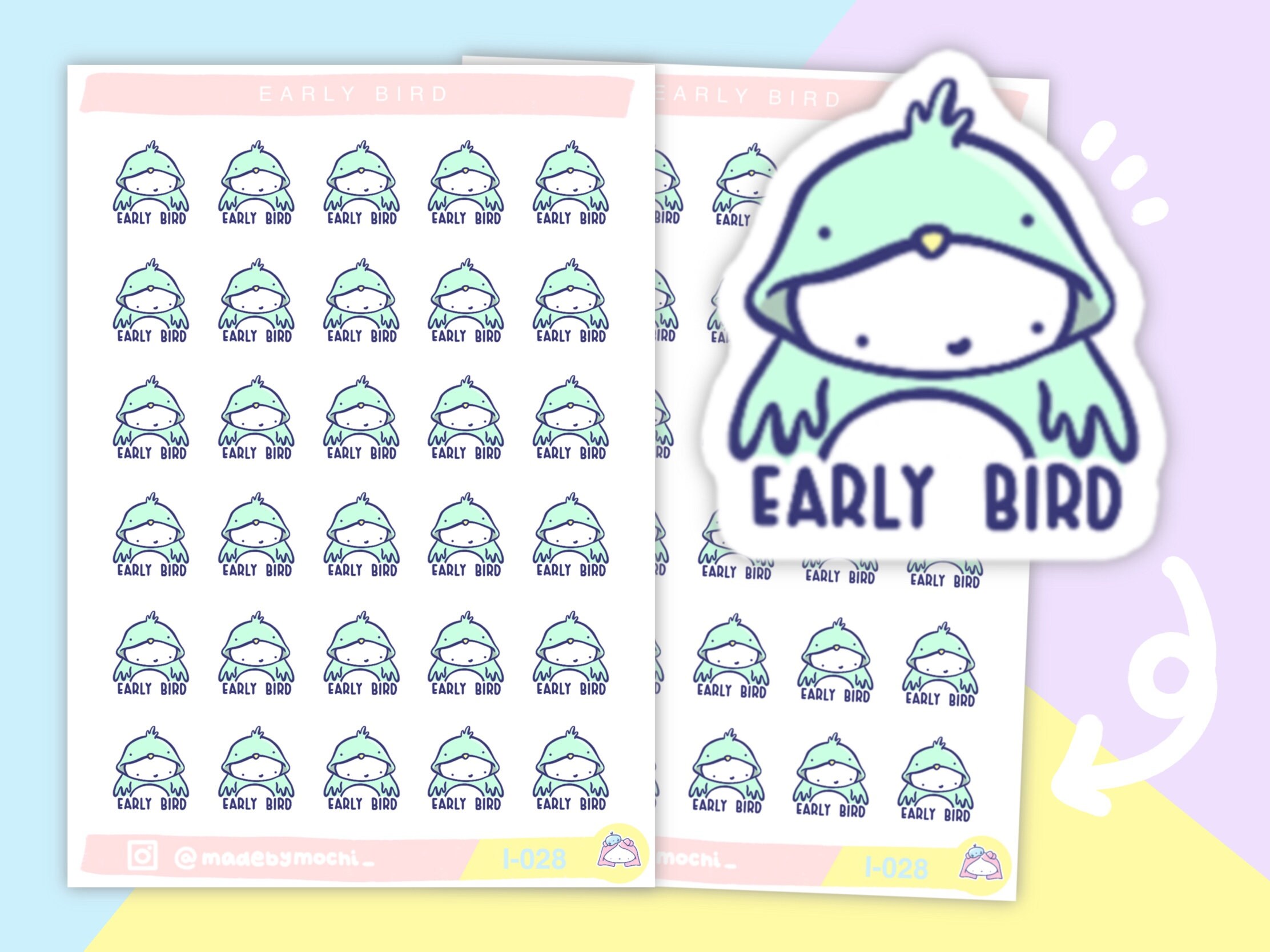 Early Bird Stickers Wake up Stickers Early Morning Stickers - Etsy UK