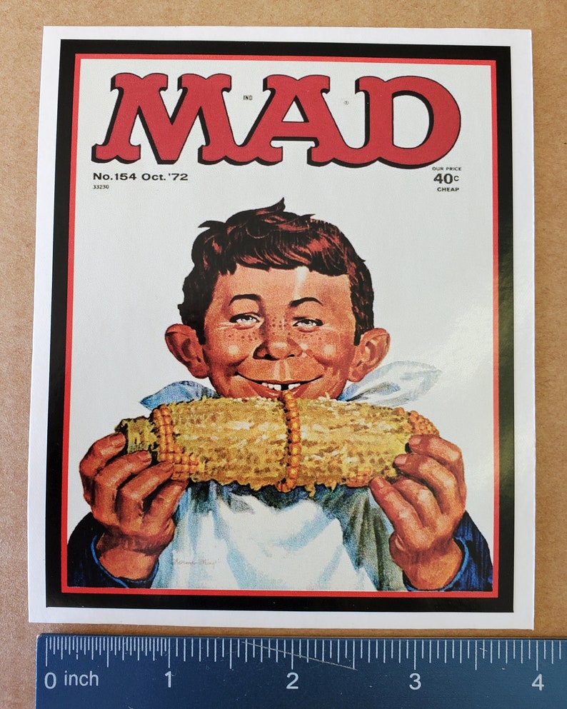 RARE 4.75 MAD Magazine Cornhole Sticker. Funny 1972 154 | Etsy