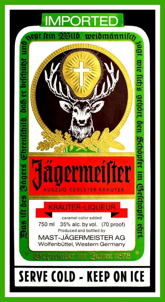5 Jagermeister Stag Label Vinyl Sticker. Jager Deer - Etsy