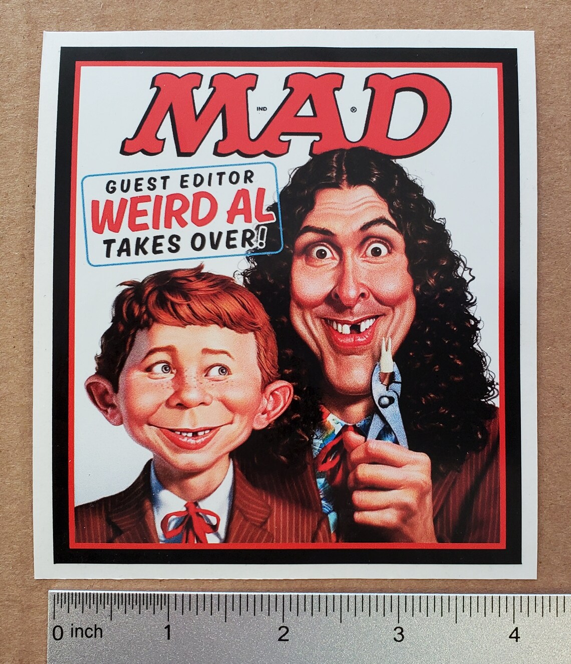 4.5 Funny MAD Magazine Weird Al Yankovic cover Sticker. | Etsy